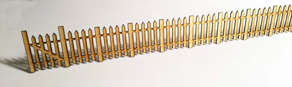 Model Railway Wooden Fence Scenery Ready Made OO Gauge 1:76 Birch laser ...