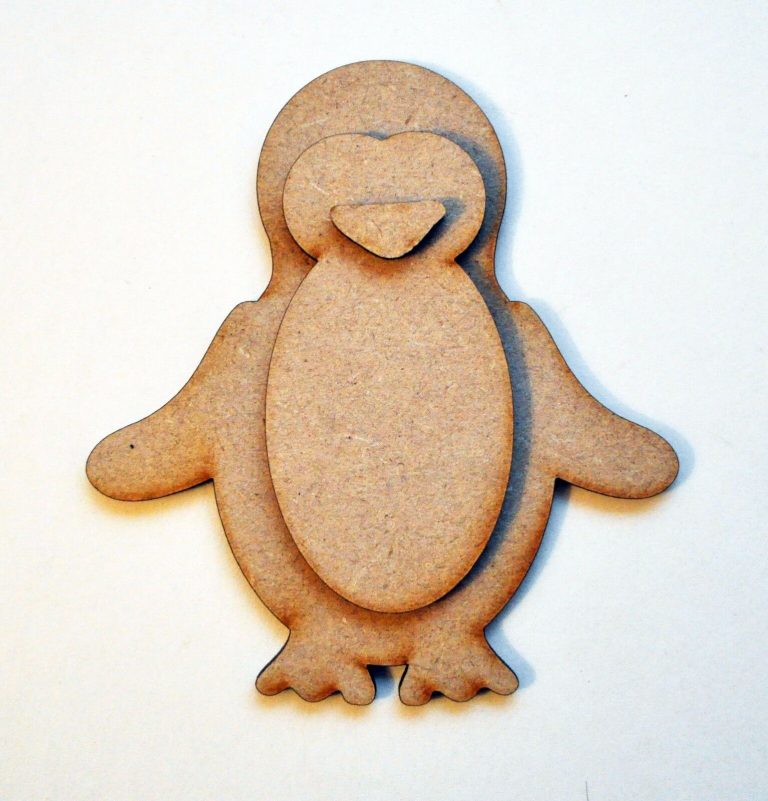 3D penguin shape craft blank Christmas laser cut - Lazzylozlasercutter