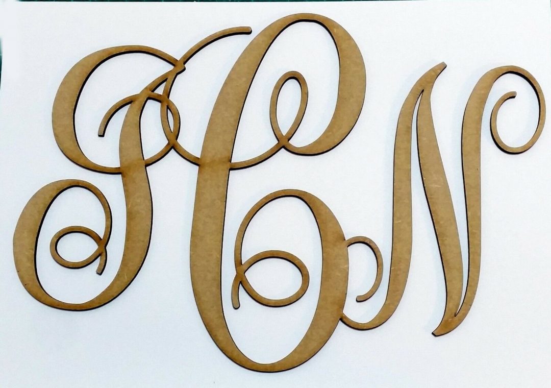 Personalised Wooden Monogram Sign Laser Cut Various Sizes ...