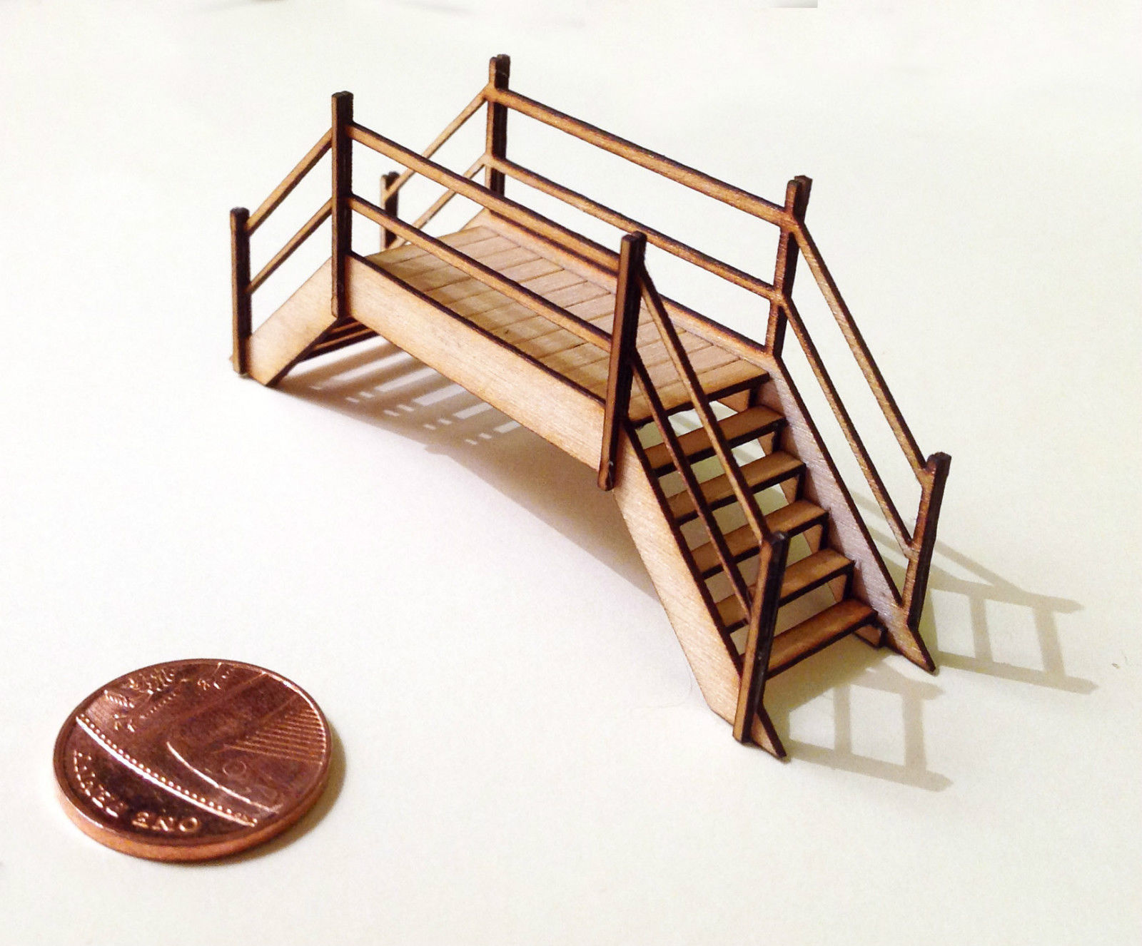 Model Railway small bridge Scenery Ready Made OO Gauge 1:76 Birch laser ...