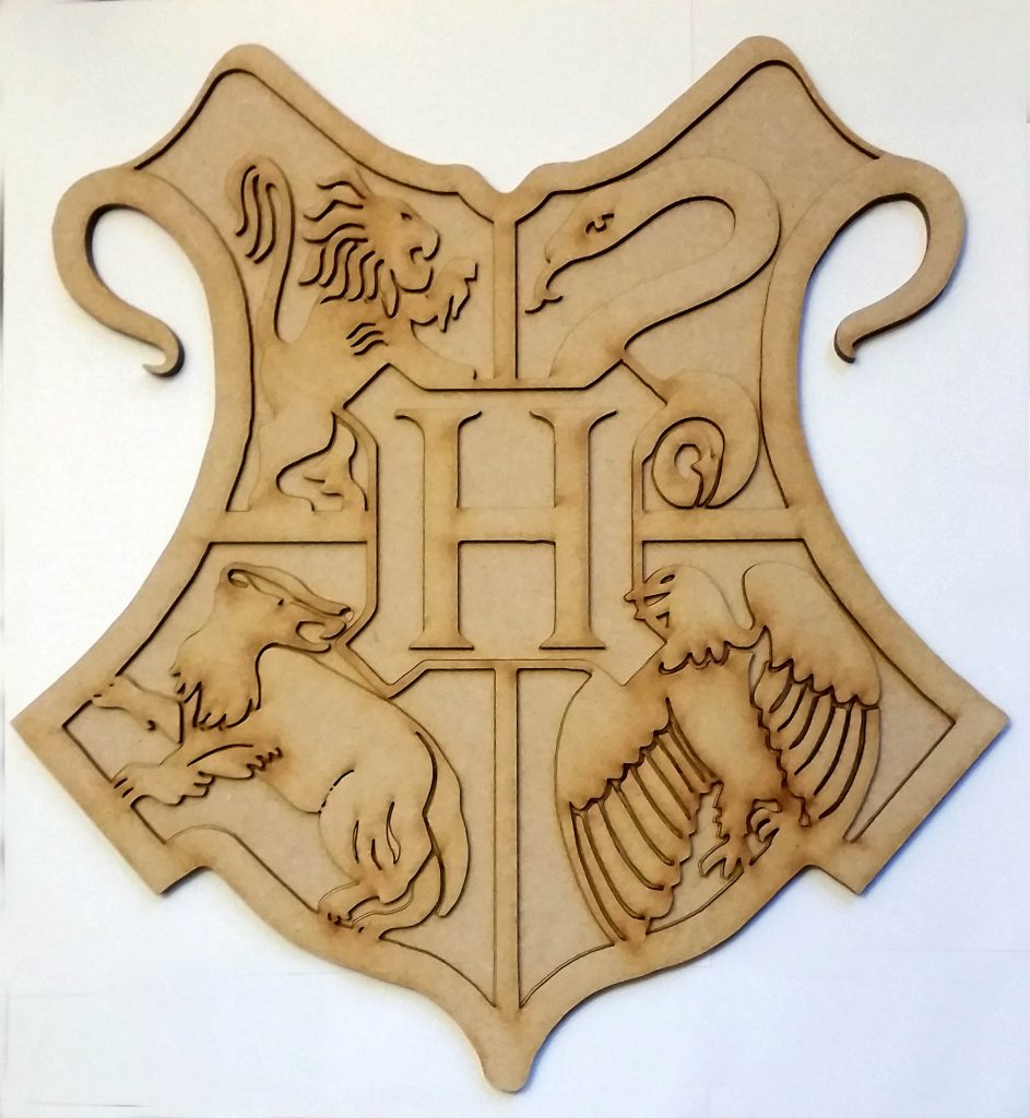 Harry Potter inspired wooden 3D crest sign - Lazzylozlasercutter