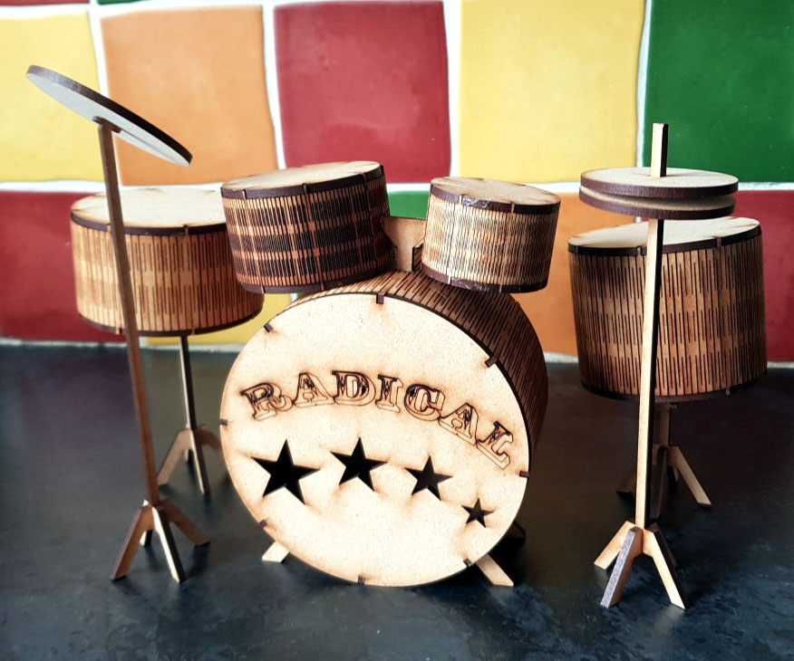 Mini Drum Kit Model Personalised with any design on bass drum ...